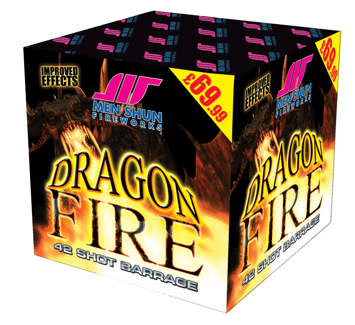 3040 Dragon Fire 42 Shot Barrage - Men Shun Fireworks - North London, UK