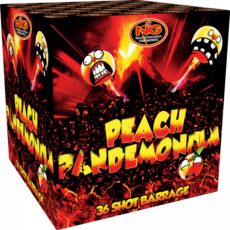 2444 Peach Pandemonium 36 Shot 1.3G Barrage - Men Shun Fireworks ...