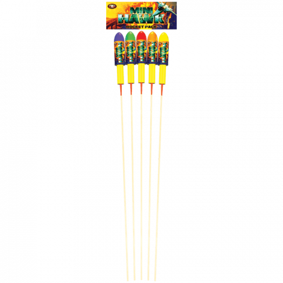 2473 Mini Hawk Rocket 5pce (1.3G) - Men Shun Fireworks - North London, UK